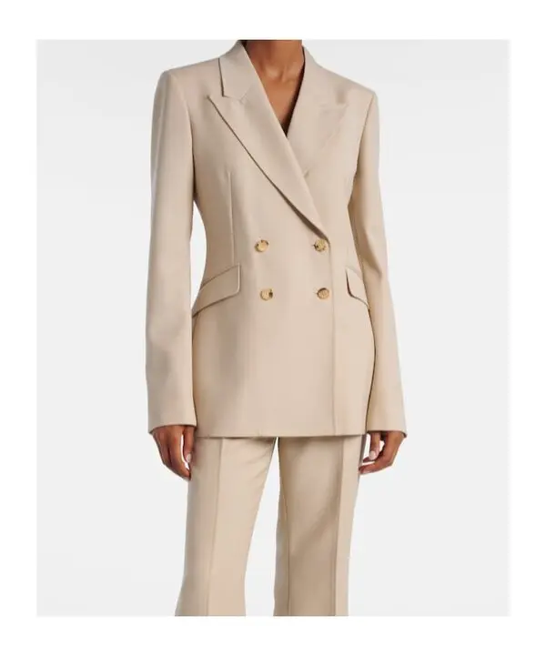 Gabriela Hearst Stephanie Double-breasted Wool Blazer - Beige