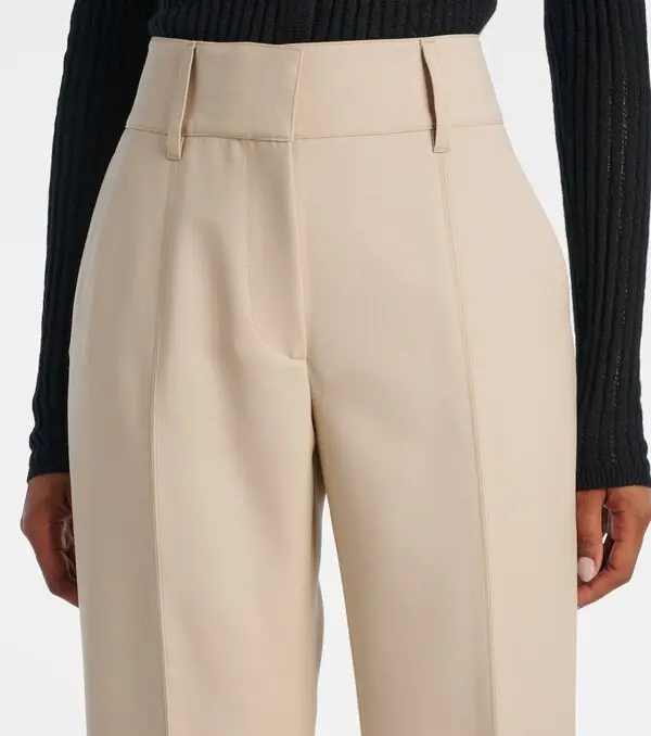 Gabriela Hearst Rhein High-rise Wool Flared Pants
