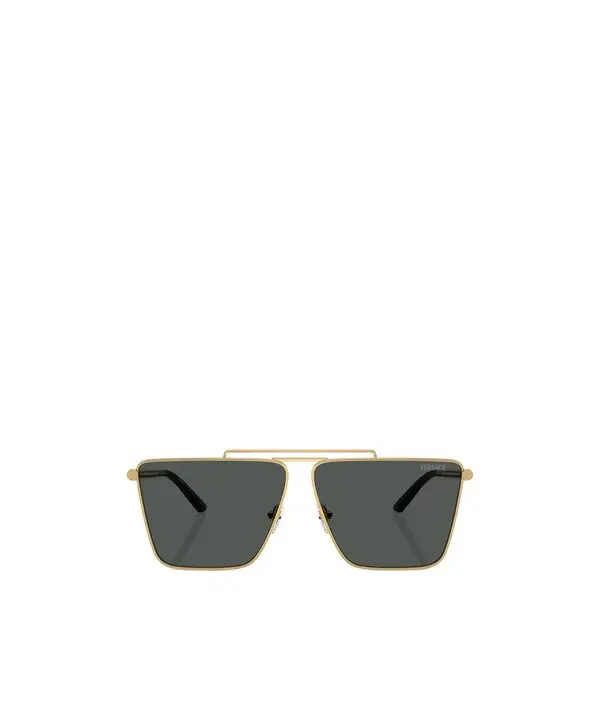 Versace Tubular Greca Square-frame Sunglasses