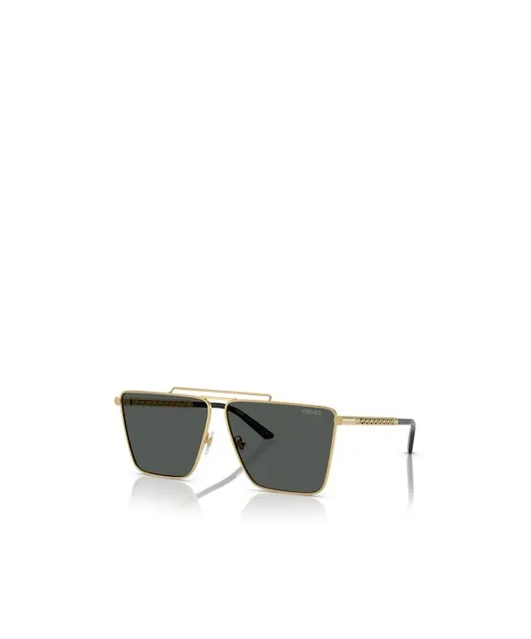Versace Tubular Greca Square-frame Sunglasses