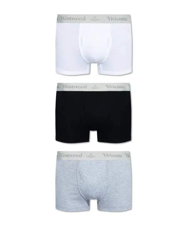 VIVIENNE WESTWOOD Three Pack Logo Waistband Boxers - Gray