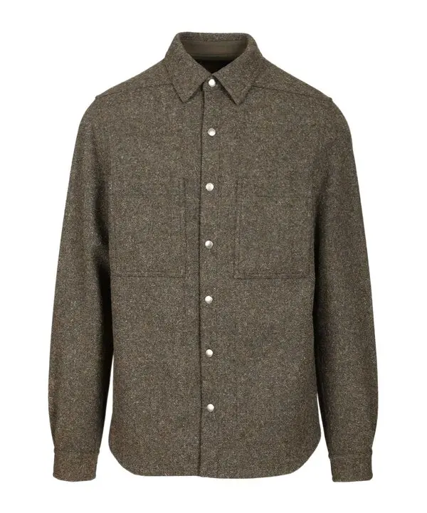 Rick Owens Long-sleeved Button-up Outershirt - Green