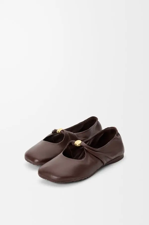 Loewe Anagram Ballet Flats - Brown