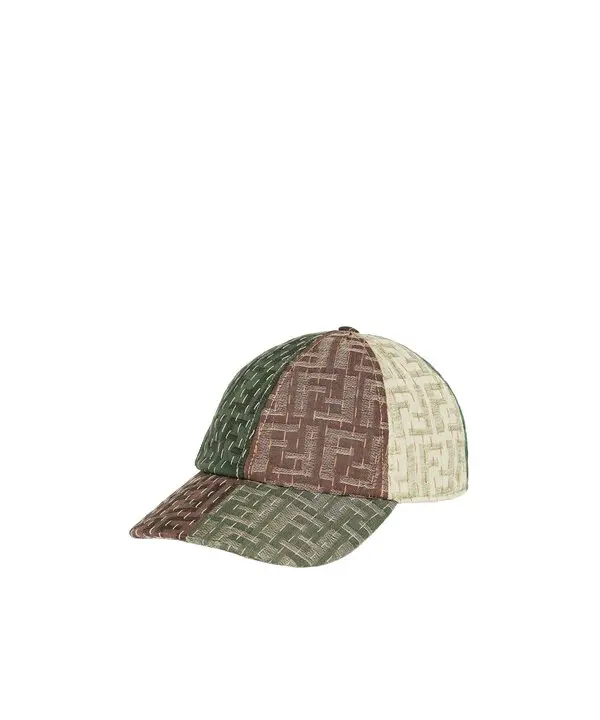 Fendi Patchwork Topstitch Motif Baseball Cap - Multicolor