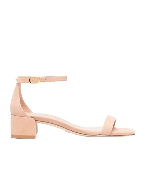 STUART WEITZMAN Peep-toe Patent Leather Booties - Nude