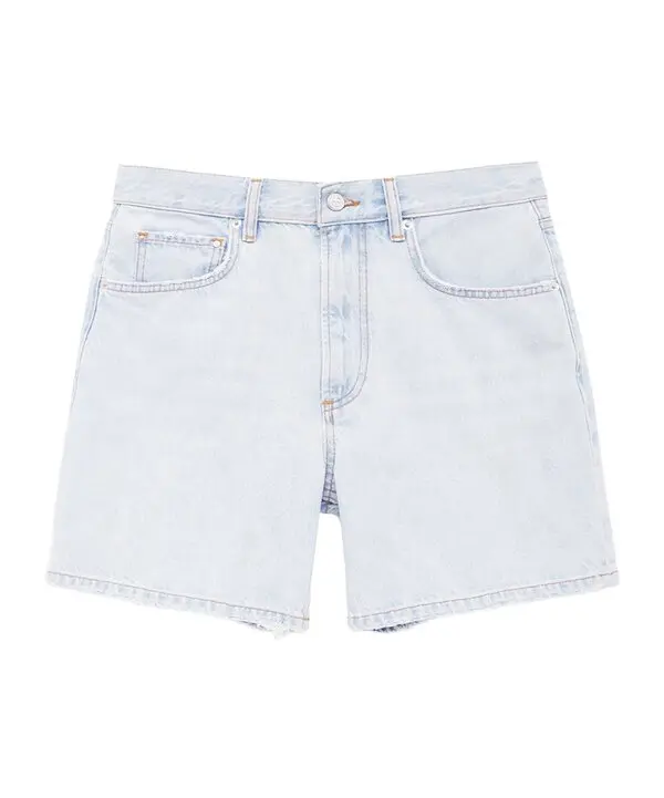 ANINE BING Delaney Frayed-edge Denim Shorts - White