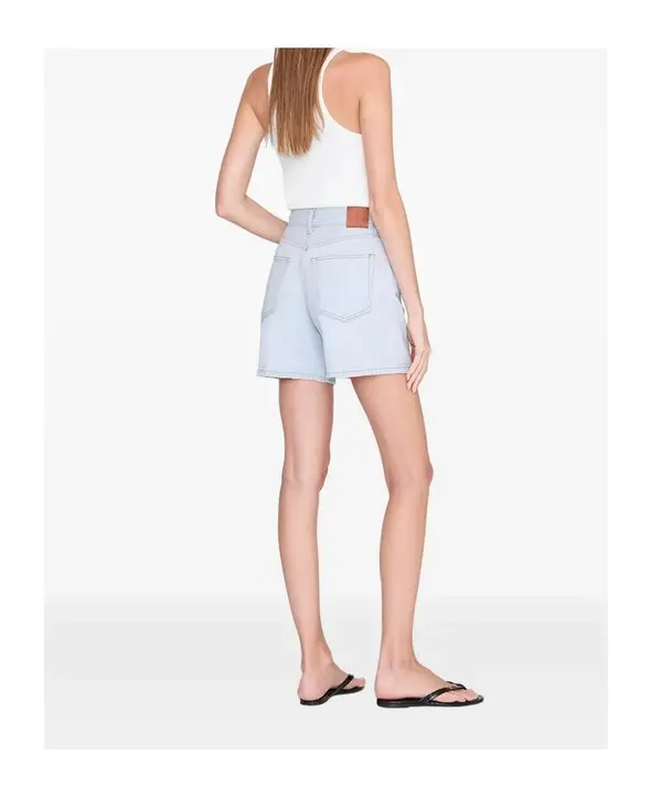 ANINE BING Delaney Frayed-edge Denim Shorts - White