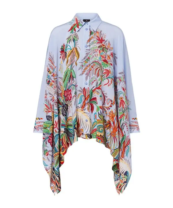 Etro Floral Silk Blouse - Blue