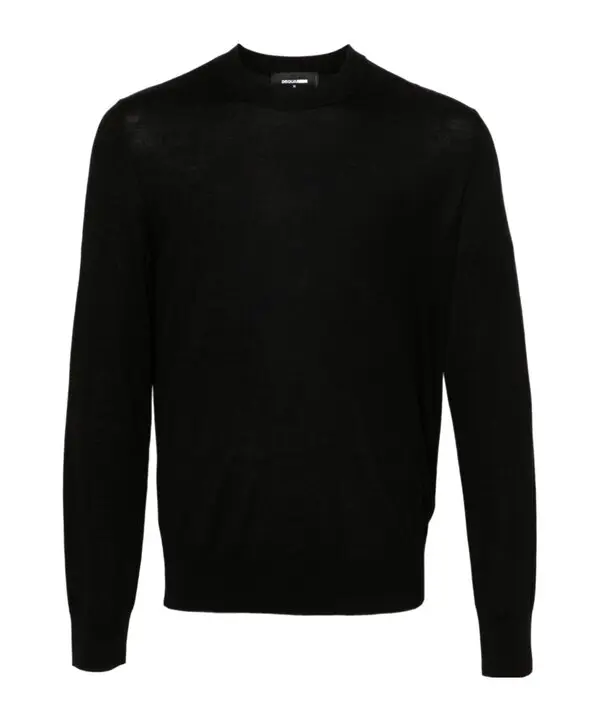 Dsquared2 Crewneck Pullover Jumper With Embroidered Logo - Black