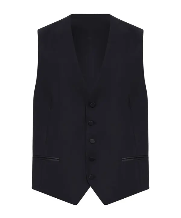 Tagliatore Long-sleeved Suit Jacket And Sleeveless Vest And Trousers Set - Black