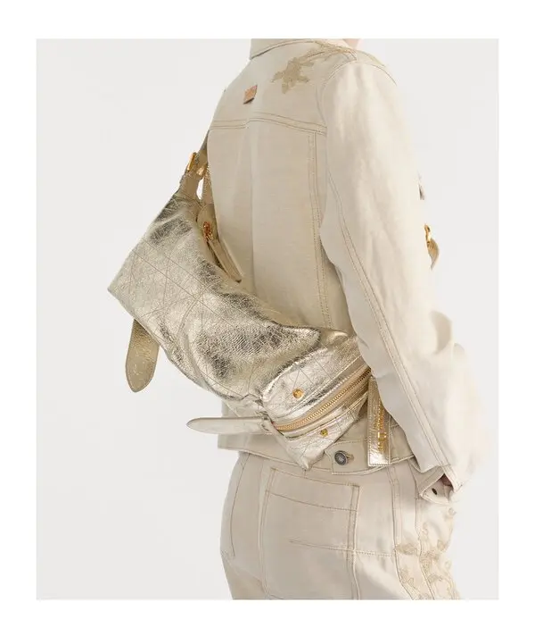 Dior Medium D-journey Bag In Crinkled Calfskin