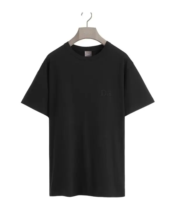 Dior Logo Embroidered Short-sleeved T-shirt - Black