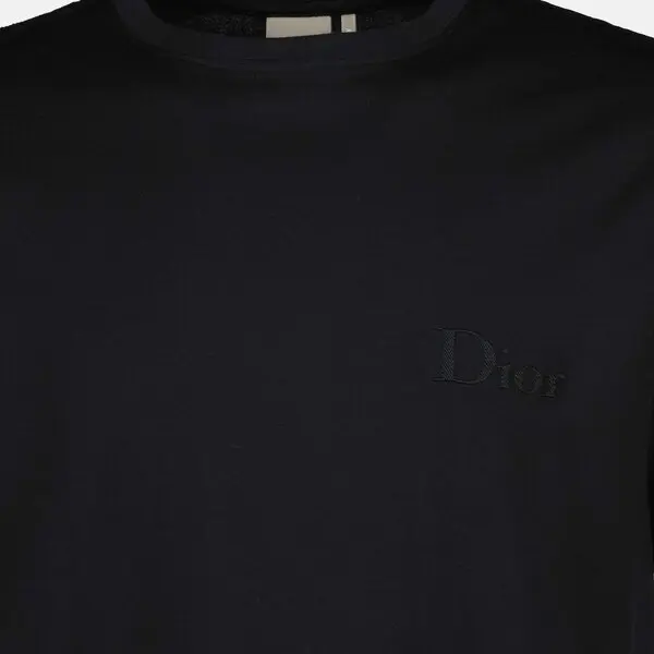 Dior Logo Embroidered Short-sleeved T-shirt - Black