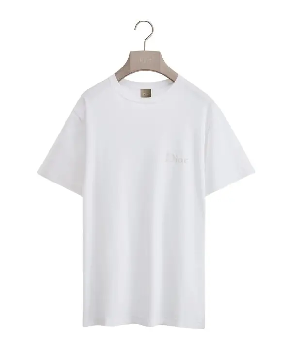 Dior Logo Embroidered Short-sleeved T-shirt - White