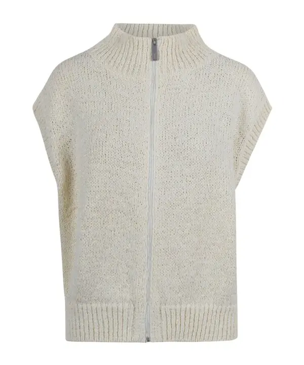 Herno Zip High Collar Knitted Sweater - White