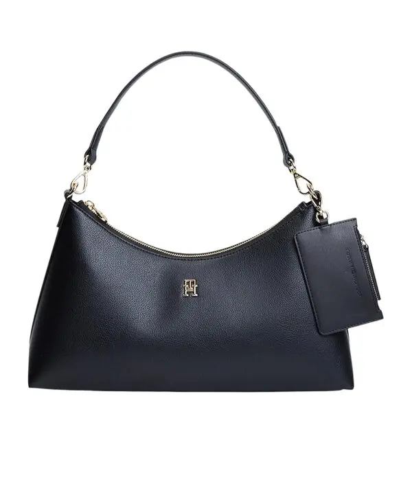 Tommy Hilfiger Logo Plaque Shoulder Bag - Black