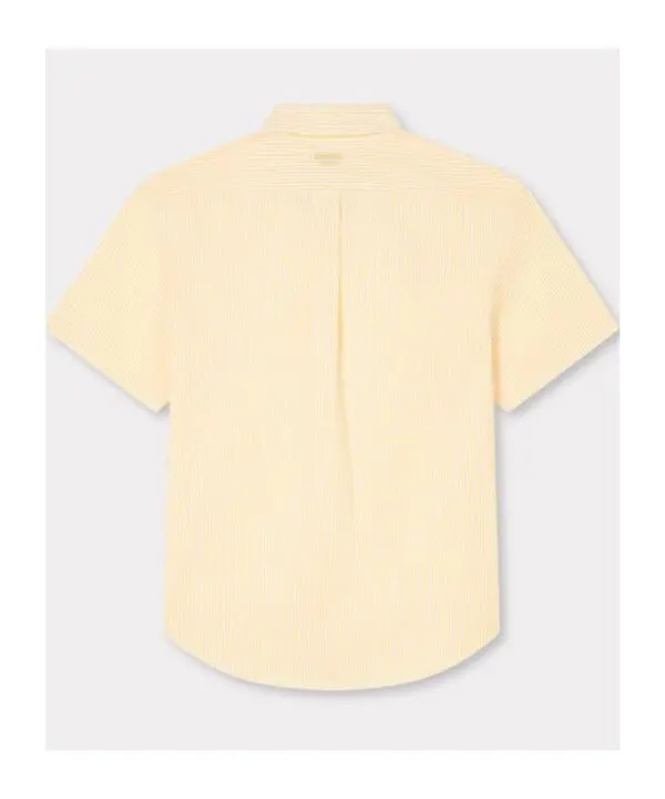 Kenzo Boke Flower' Short Sleeve Shirt In Cotton Seersucker - Vanilla