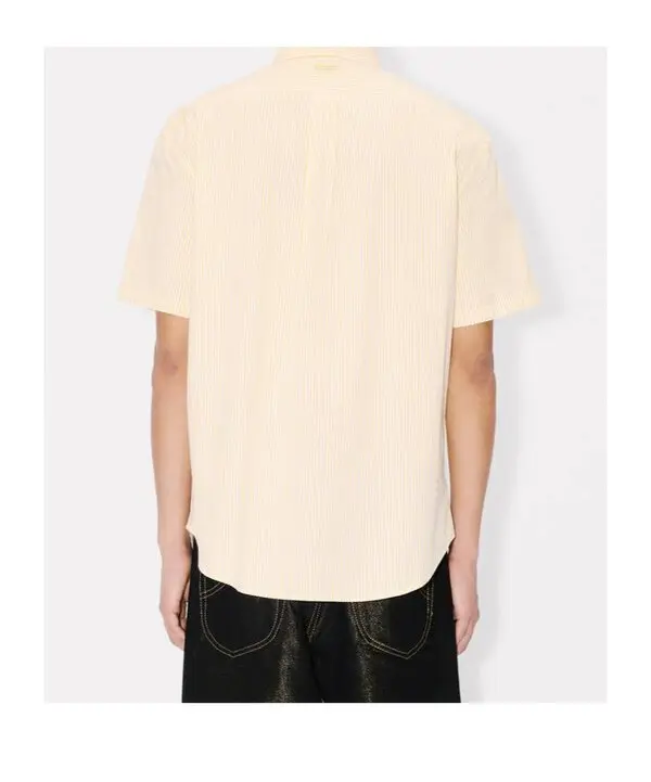 Kenzo Boke Flower' Short Sleeve Shirt In Cotton Seersucker - Vanilla