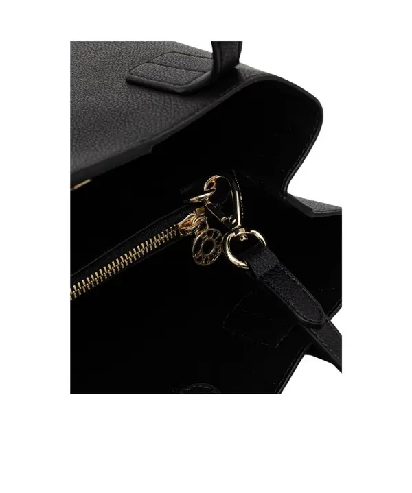 Tommy Hilfiger Logo Plaque Textured Satchel Bag