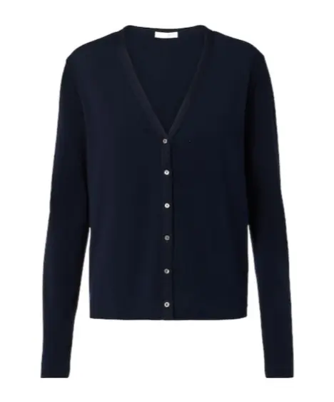 THE ROW Ribbed Knit Cardigan - Black