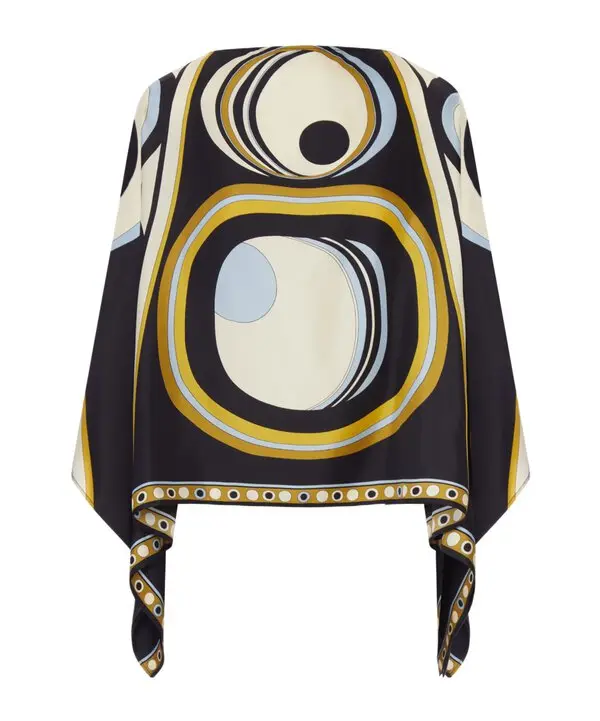 La DoubleJ Asymmetric Printed Blouse - Black