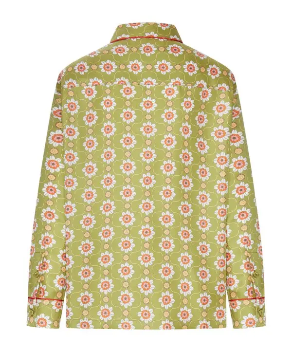La DoubleJ Floral Print Silk Shirt - Green