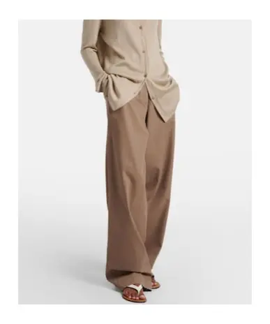 THE ROW Cotton-blend Gabardine Wide-leg Pants - Brown