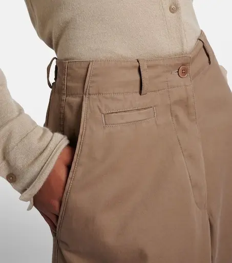 THE ROW Cotton-blend Gabardine Wide-leg Pants - Brown