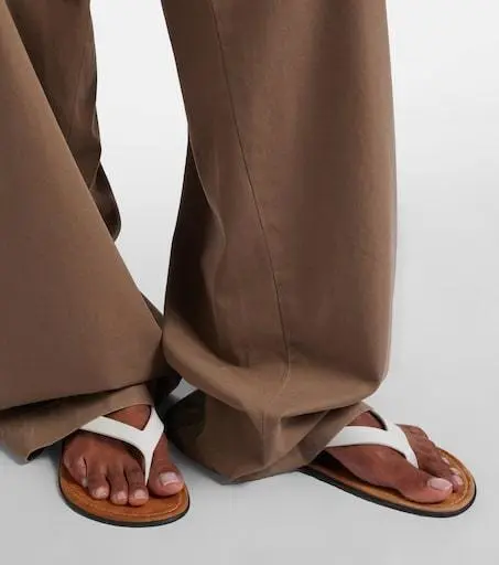THE ROW Cotton-blend Gabardine Wide-leg Pants - Brown