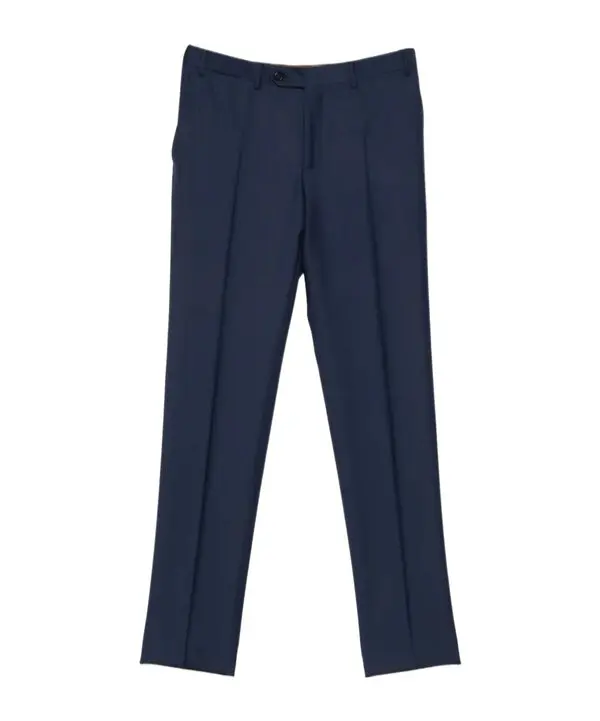 Canali Tailored Button Trousers - Blue