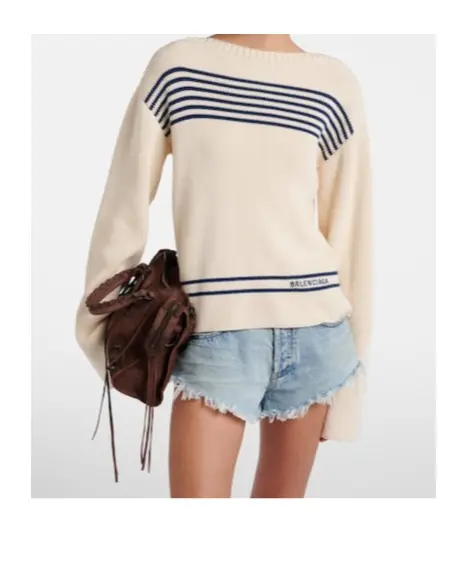 Balenciaga Striped Long Sleeve Sweater