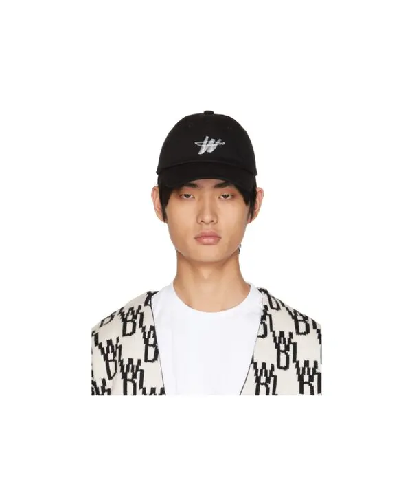 We11Done Logo-print Cotton Baseball Cap - Black
