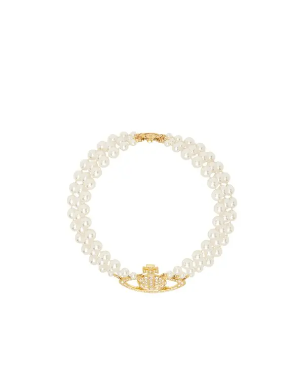 VIVIENNE WESTWOOD Faux Pearl Collar Necklace - White