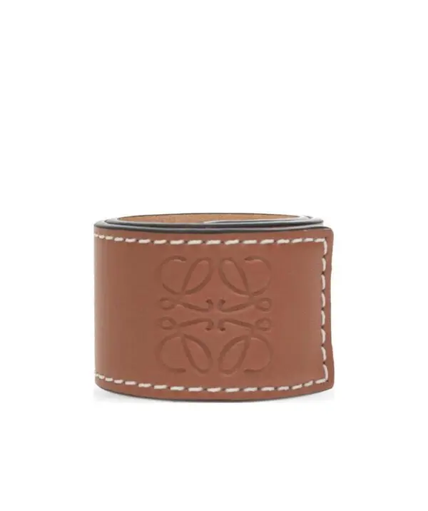Loewe Small Slap Anagram Embossed Leather Bracelet - Tan