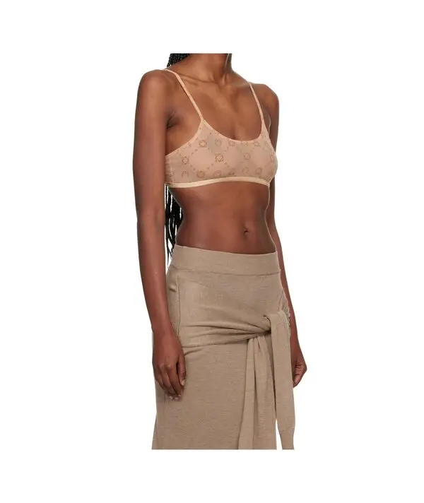 MARINE SERRE Transparent Elastic Mesh French Bra