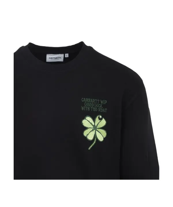 Carhartt Work In Progress Long Sleeve Sweatshirt With Embroidered Clover