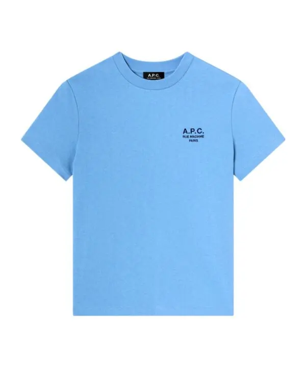 A.p.c. Rue Madame Logo-print T-shirt - Light Blue