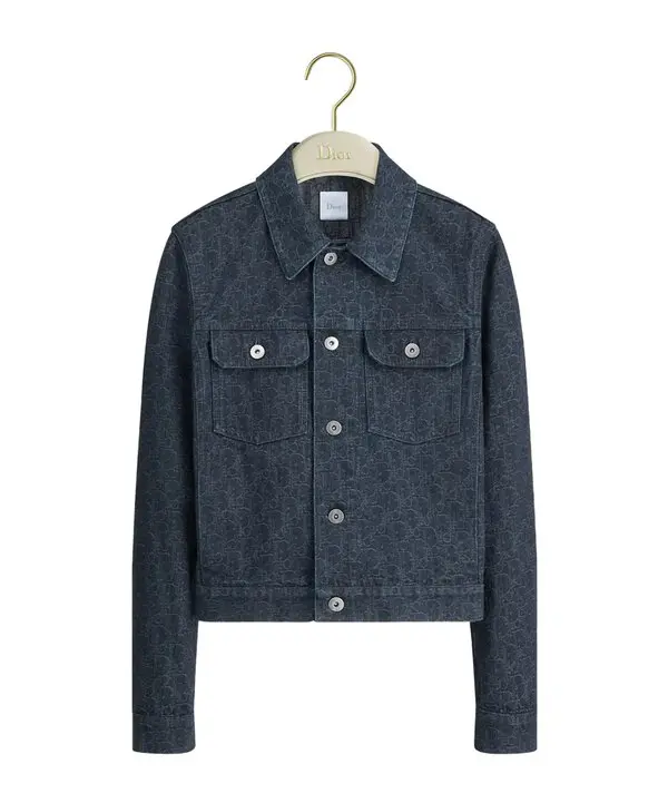 Dior Cropped Denim Jacket With Cd Metal Buttons - Black