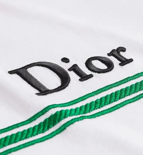 Dior T-shirt With Book Cover Embroidery, Relaxed Fit - White