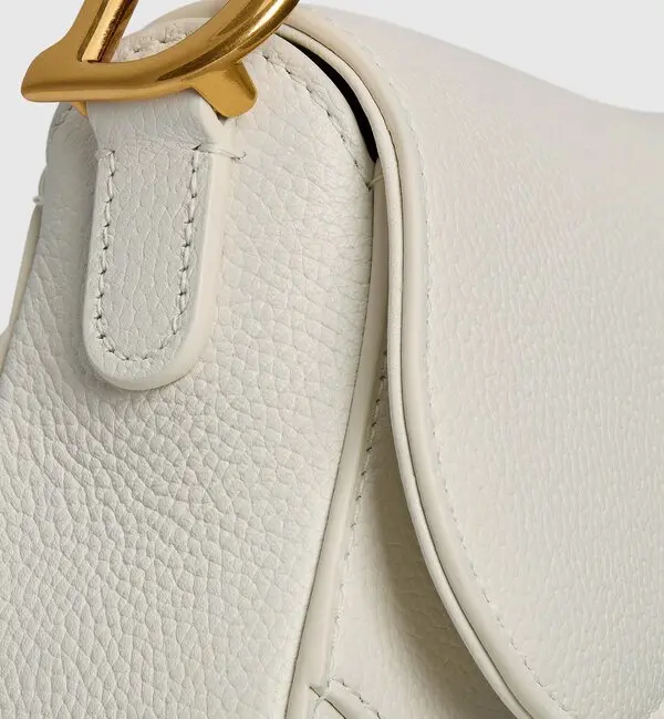 Dior Small Saddle Bag With Strap - White