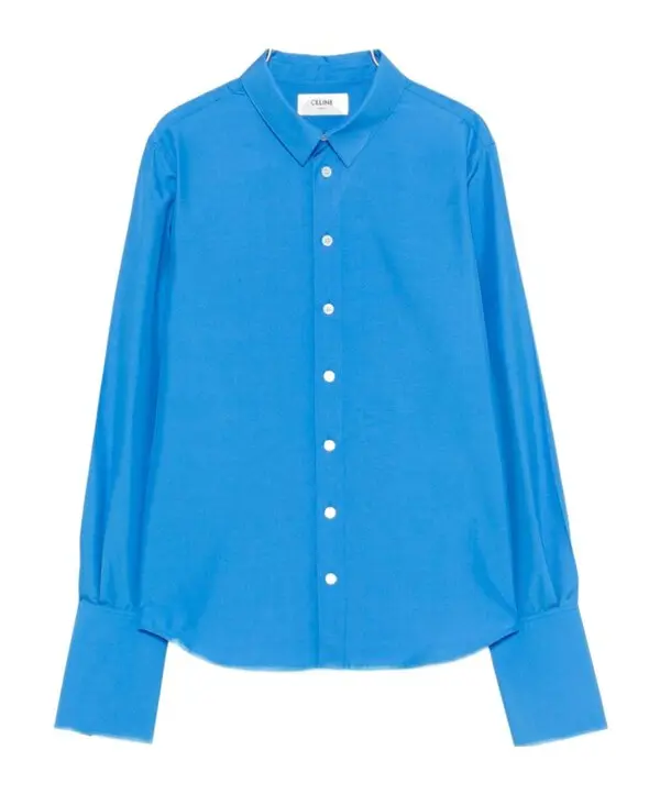 Celine Silk Poplin Shirt - Blue