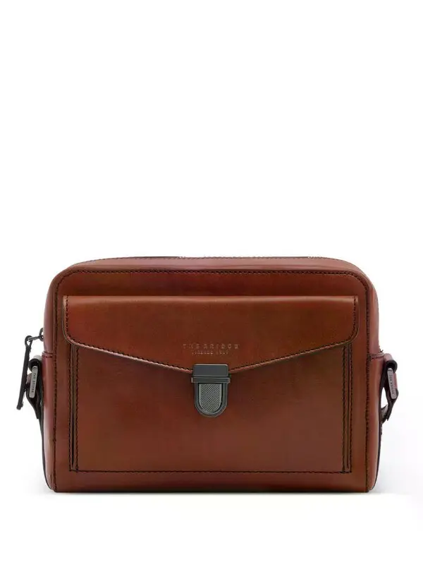 THE BRIDGE Leather Push-lock Laptop Bag