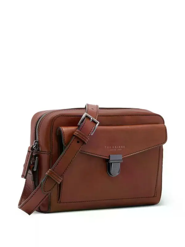 THE BRIDGE Leather Push-lock Laptop Bag