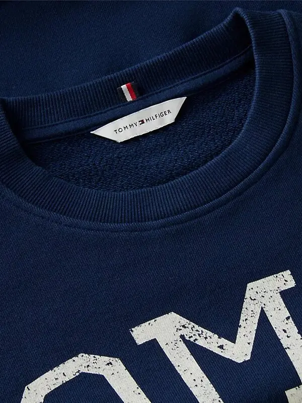 Tommy Hilfiger Crest Logo Print Drawstring Hem Sweatshirt