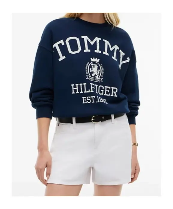 Tommy Hilfiger Crest Logo Print Drawstring Hem Sweatshirt