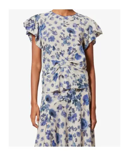 Isabel Marant Étoile Tullya Top With Puff Sleeves And Ruffle Trim