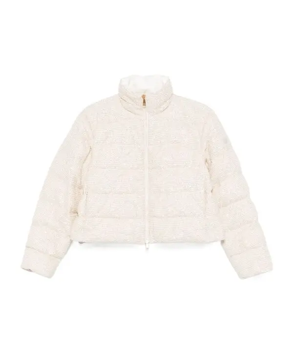 Moncler Thoirys Down Jacket With Stand Collar - White