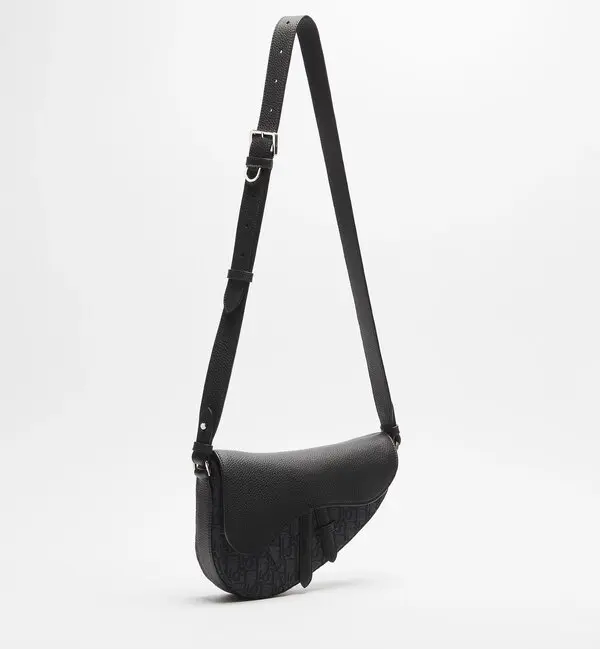 Dior Saddle Bag In Oblique Jacquard And Taurillon Leather