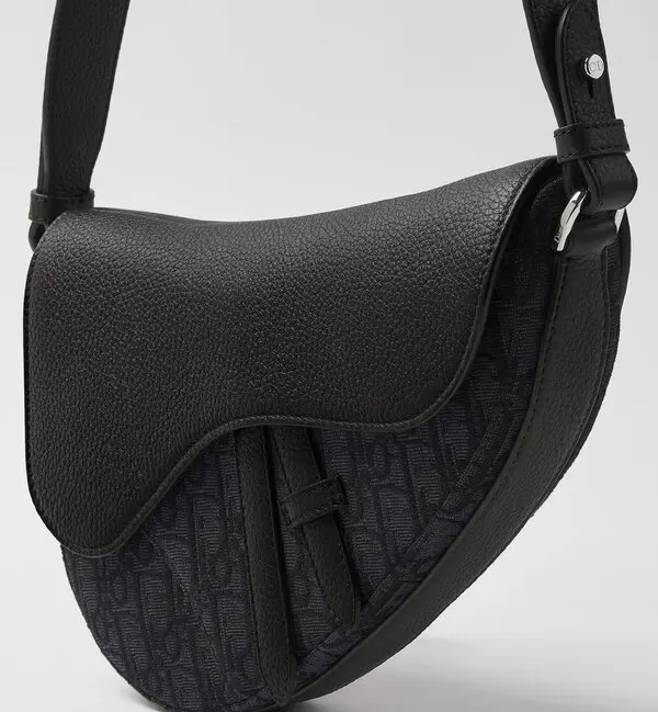 Dior Saddle Bag In Oblique Jacquard And Taurillon Leather