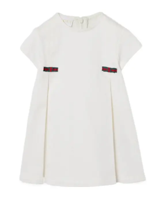Gucci Pleated Dress With Web Bow Details